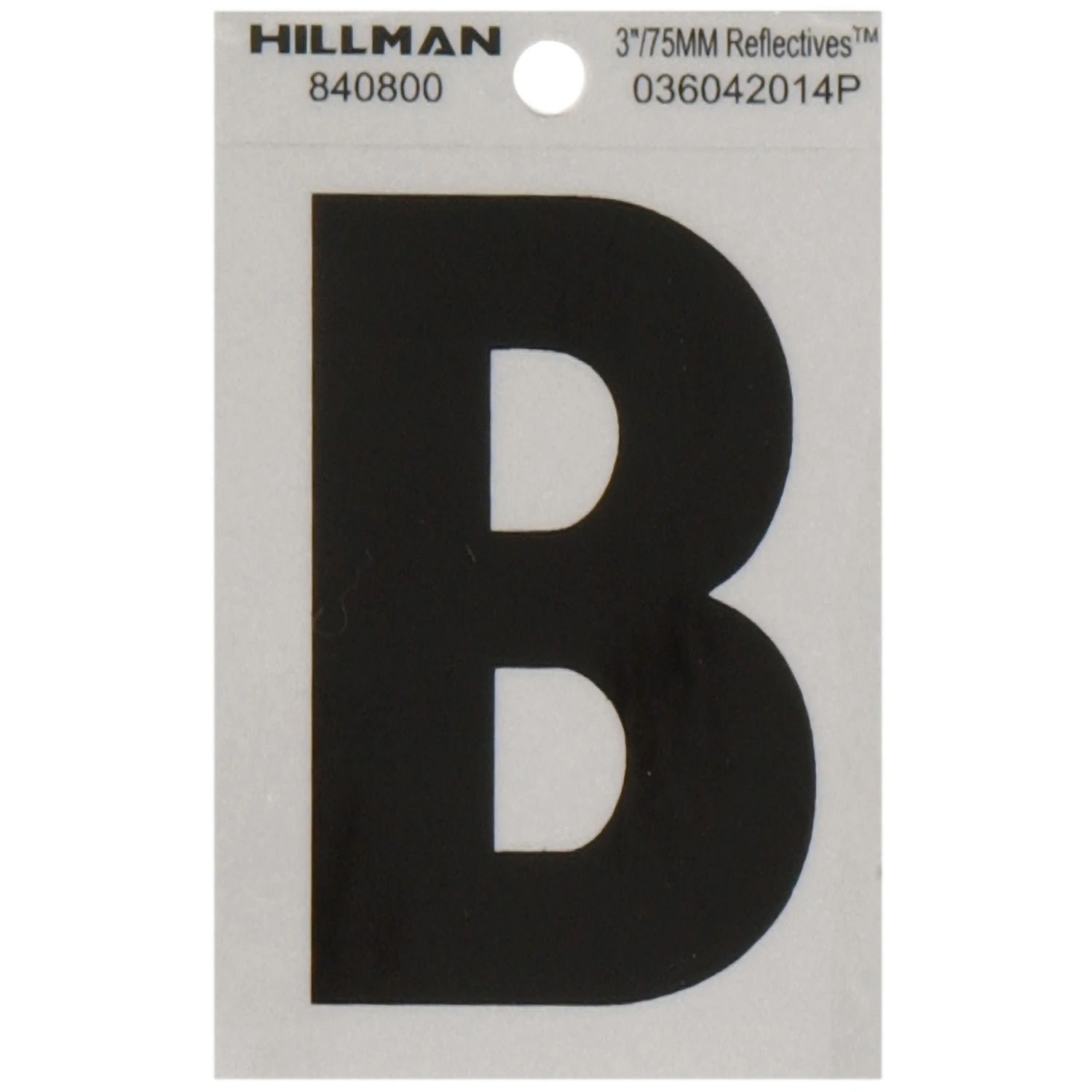 Hillman 3 Inch Reflective Black Vinyl Self-adhesive Letter B - Model ...