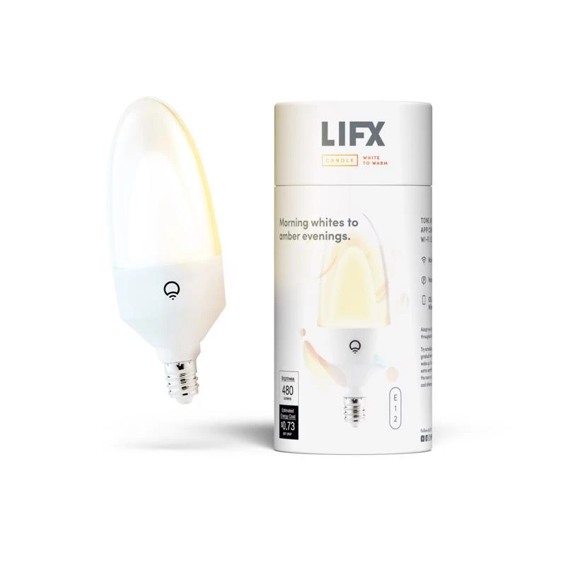 LIFX Smart Home B11 E12 Candelabra Led Bulb Tunable White/color Changing 40 Watt Equivalent ...