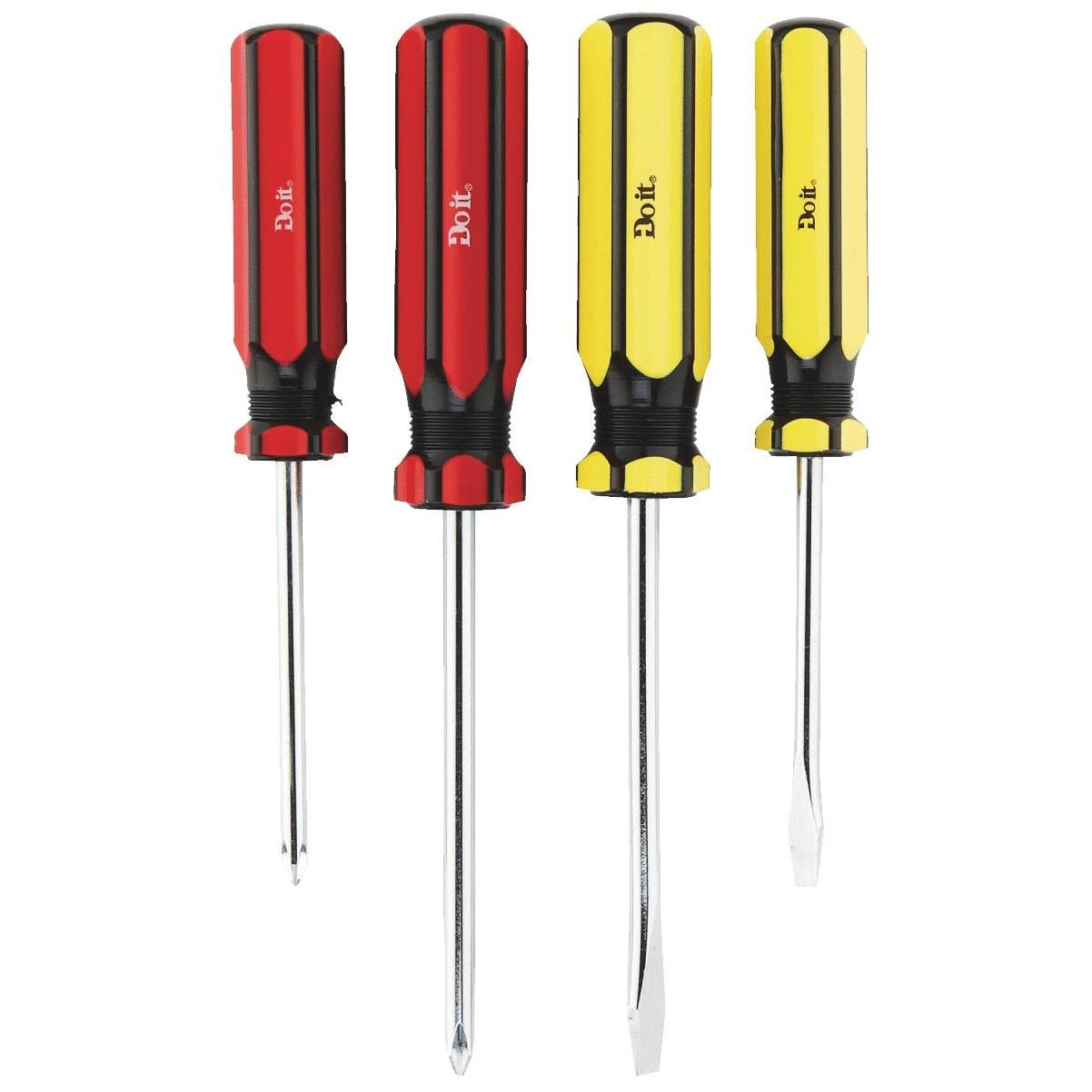 Slotted & Phillips Screwdriver Set - 4-piece Heavy Duty Carbon Steel ...