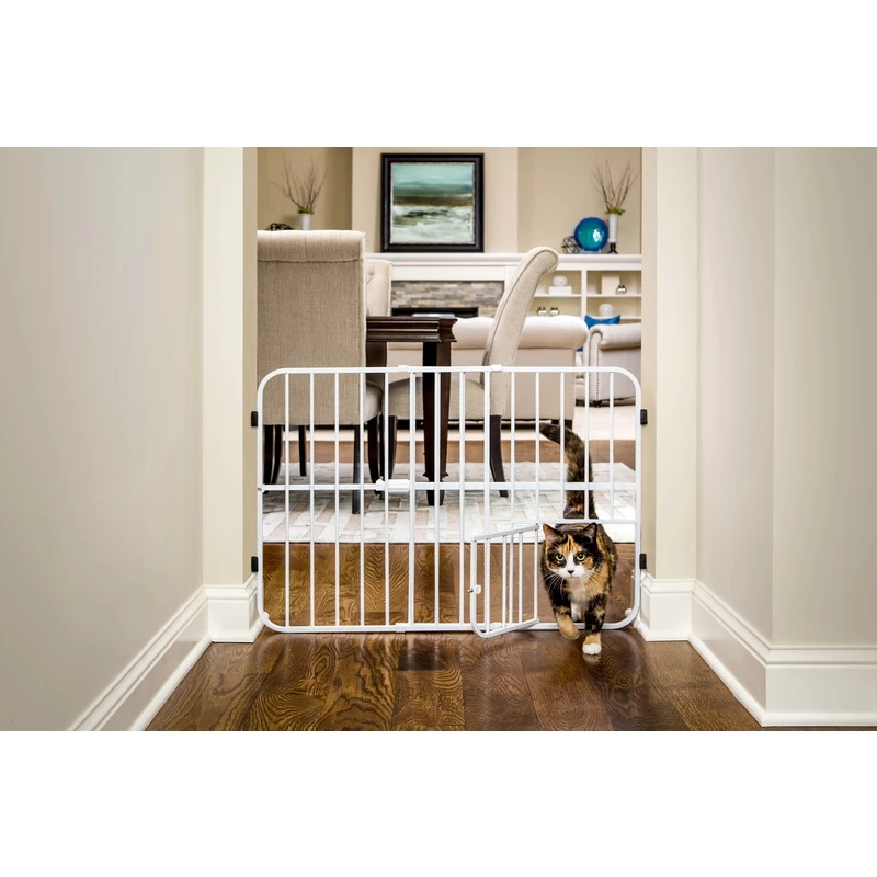 Tuffy Expandable Metal Pet Gate With Door, 24 In. H, 26-42 In. W ...