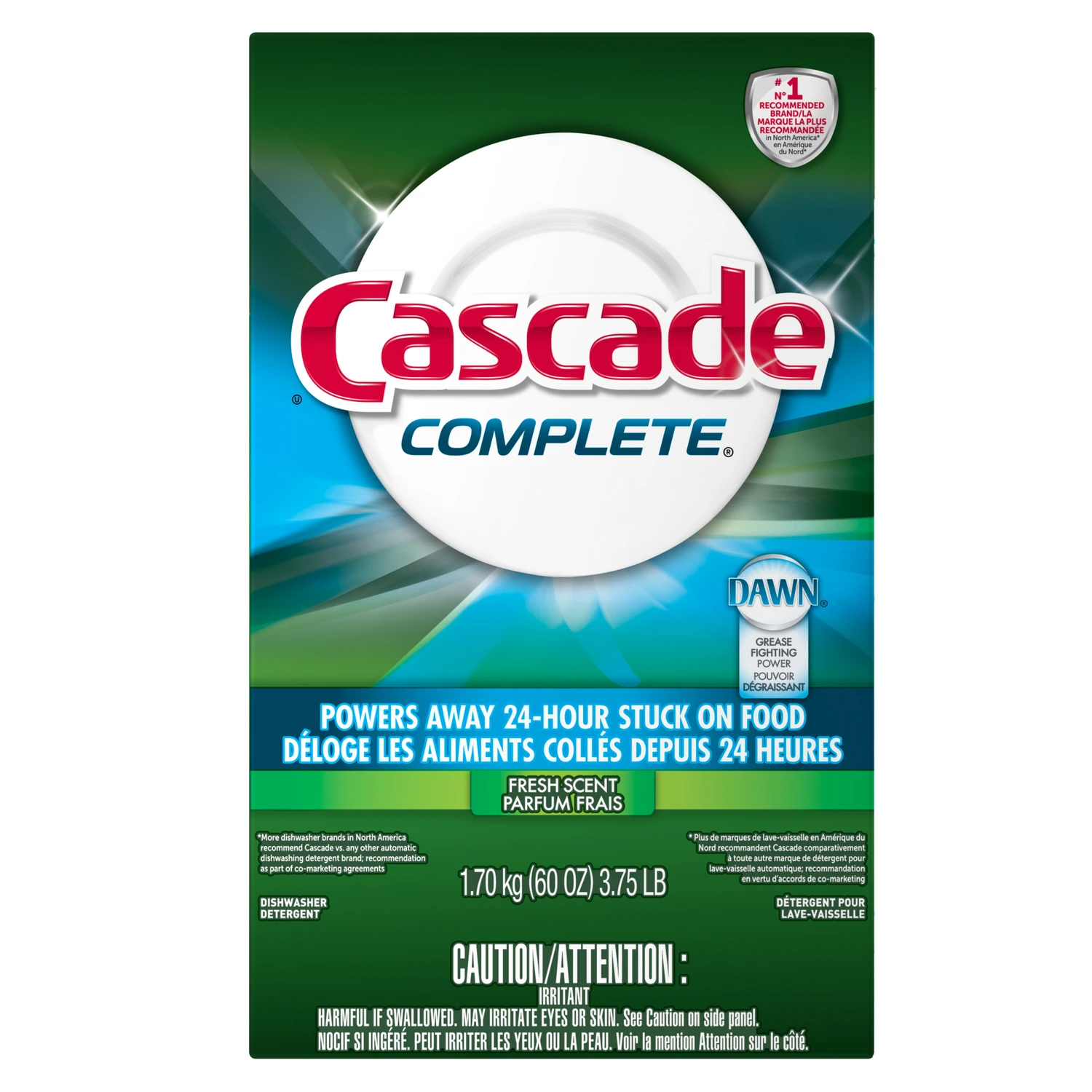 Cascade Complete Fresh Scent Powder Dishwasher Detergent 60 Oz. - No ...