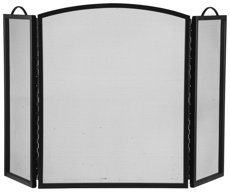 Smith Mallets 3-panel Black Fireplace Screen, 32 In H X 51-3/4 In W ...