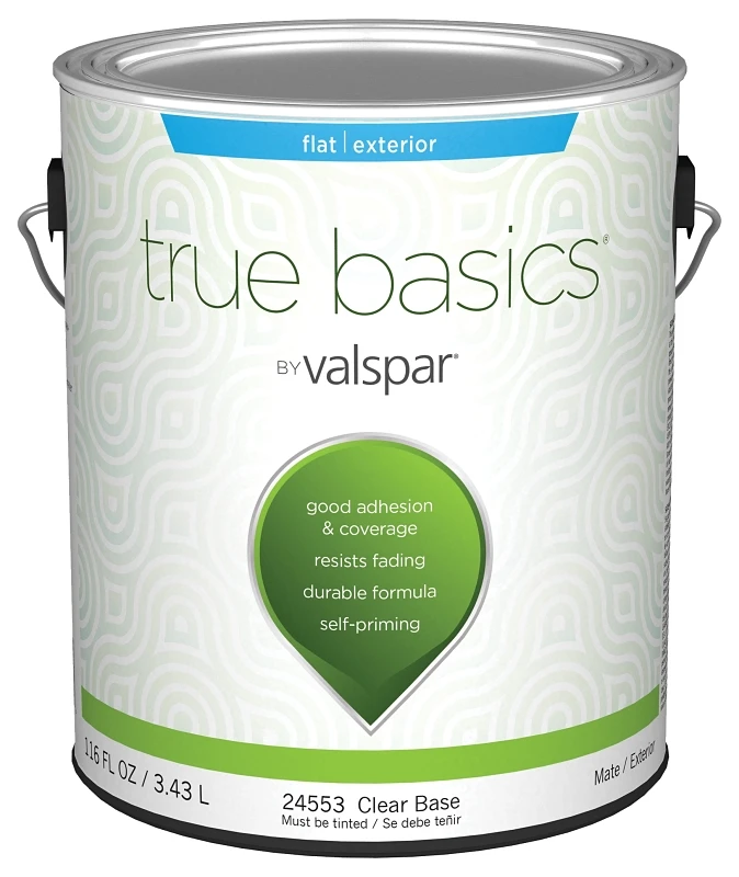 Valspar Flat Exterior House Paint, 1 Gallon, Clear Base, Self-priming ...