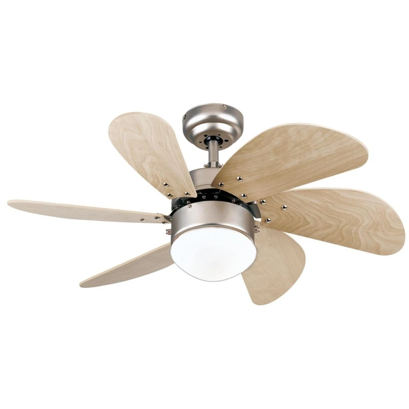 Turbo Swirl 30 Inch Brushed Aluminum Indoor Ceiling Fan With 6 Blades ...