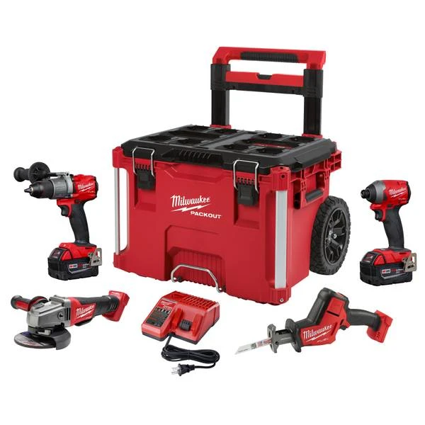 M18 Fuel 18-volt Lithium-ion Brushless Cordless 4-tool Combo Kit With ...