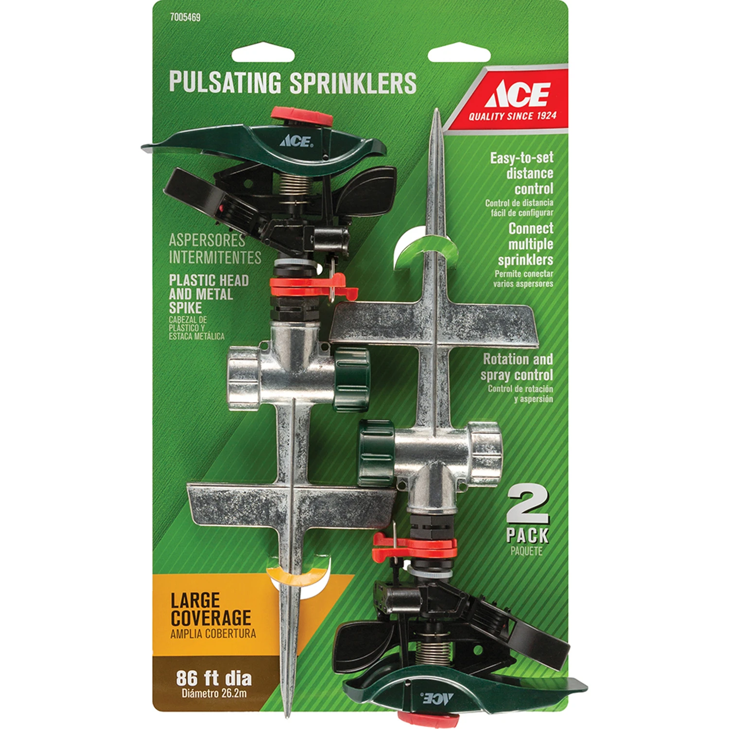 ACE TRADING - LAWN & GARDEN LL Spike Base Pulse Sprinkler 2 Pk ...