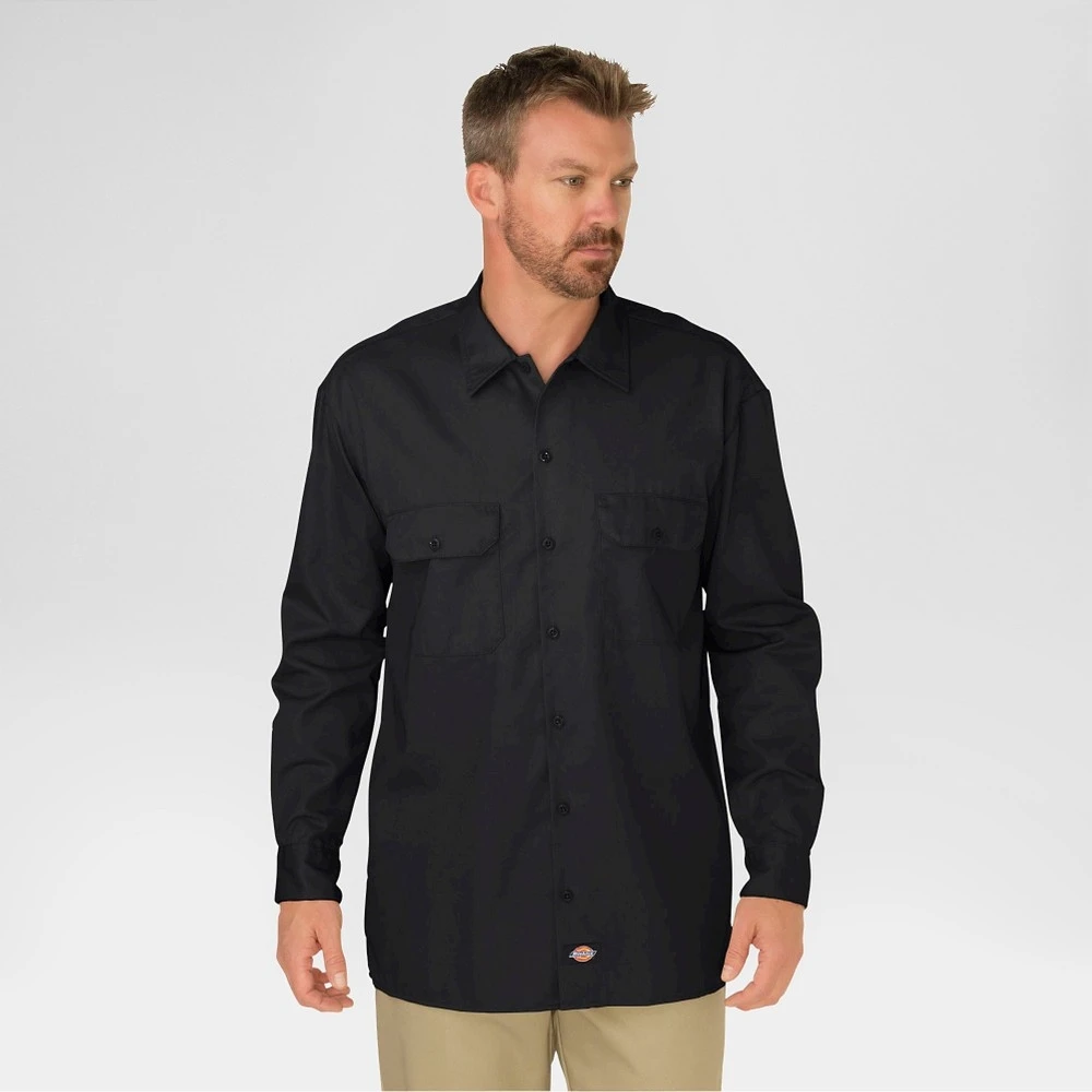 DICKIES TRUE VALUE Dickies Men's Large Black Long Sleeve Twill Work ...
