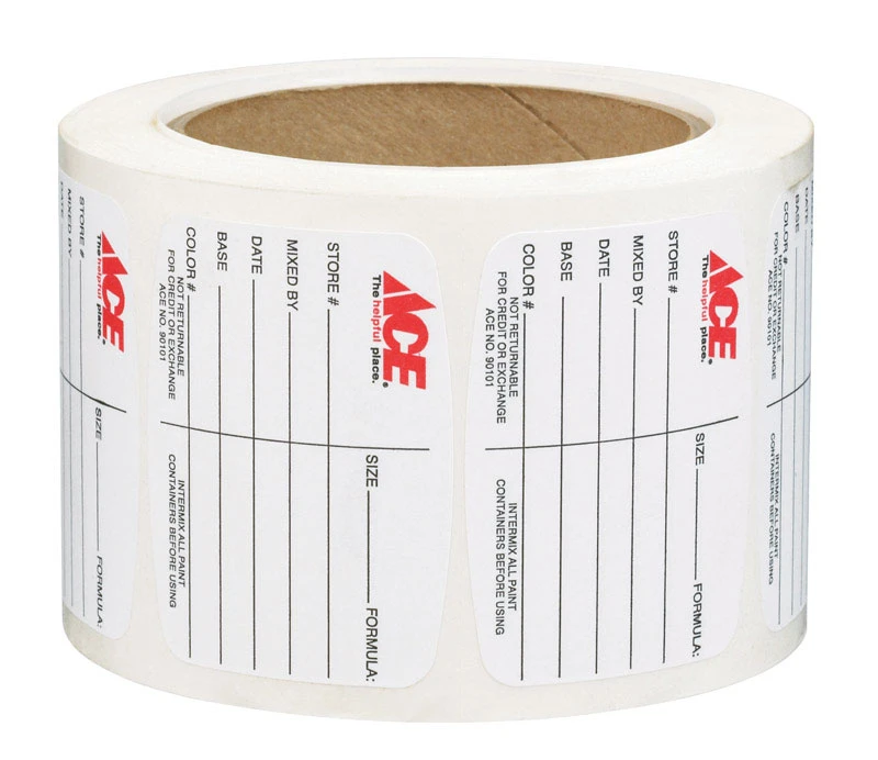 Ace Centurion 2 in. H x 2-5/8 in. W Oval White Paint Labels 500 pk ...