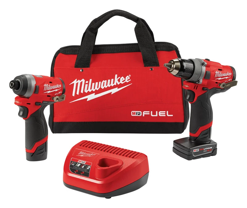 Ace Milwaukee M12 FUEL Cordless Brushless 2 tool Drill/Driver and Impact Driver Combo Kit 12 ...