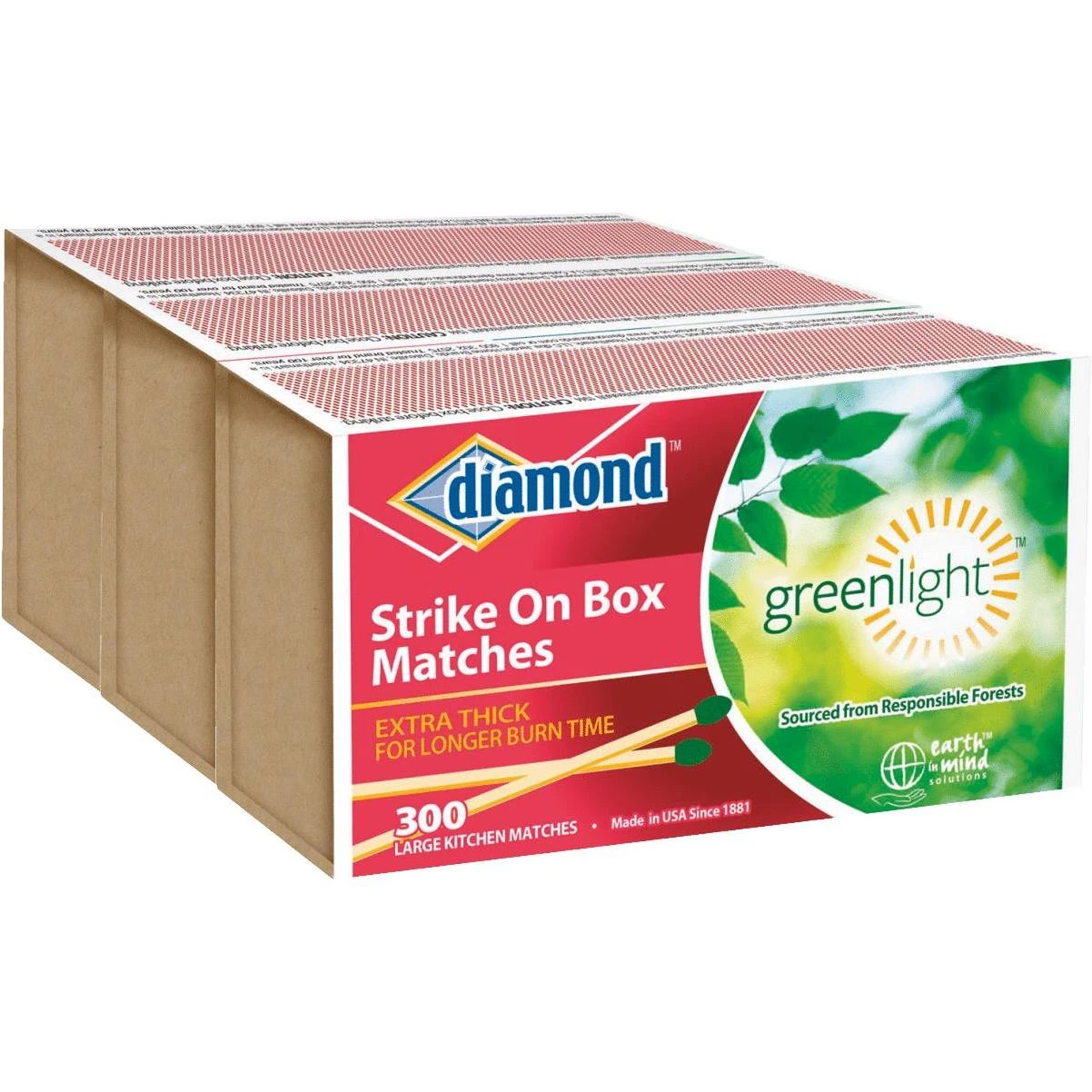 Diamond 2-3/8 In. 300-Count Strike on Box Kitchen Matches (3-Pack ...