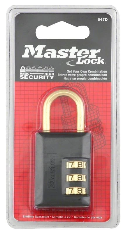 Master Lock PADLOCK COMBO LUG BLK 1-3/16IN | Paradise Lumber & Hardware