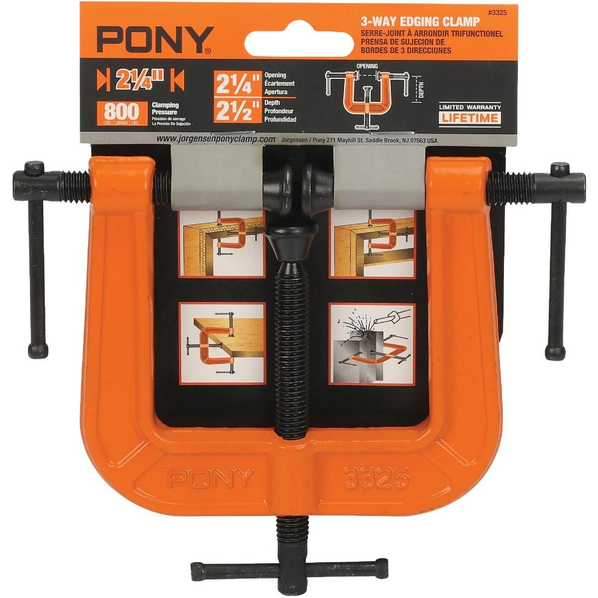 Pony 2-1/4 In. 3-Way Edging Clamp | Elitsac, Inc.