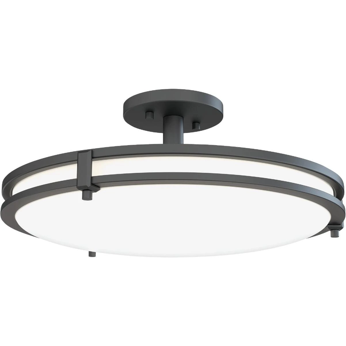 Juno Saturn 16 In. Matte Black Round Semi-Flush Mount Light Fixture ...
