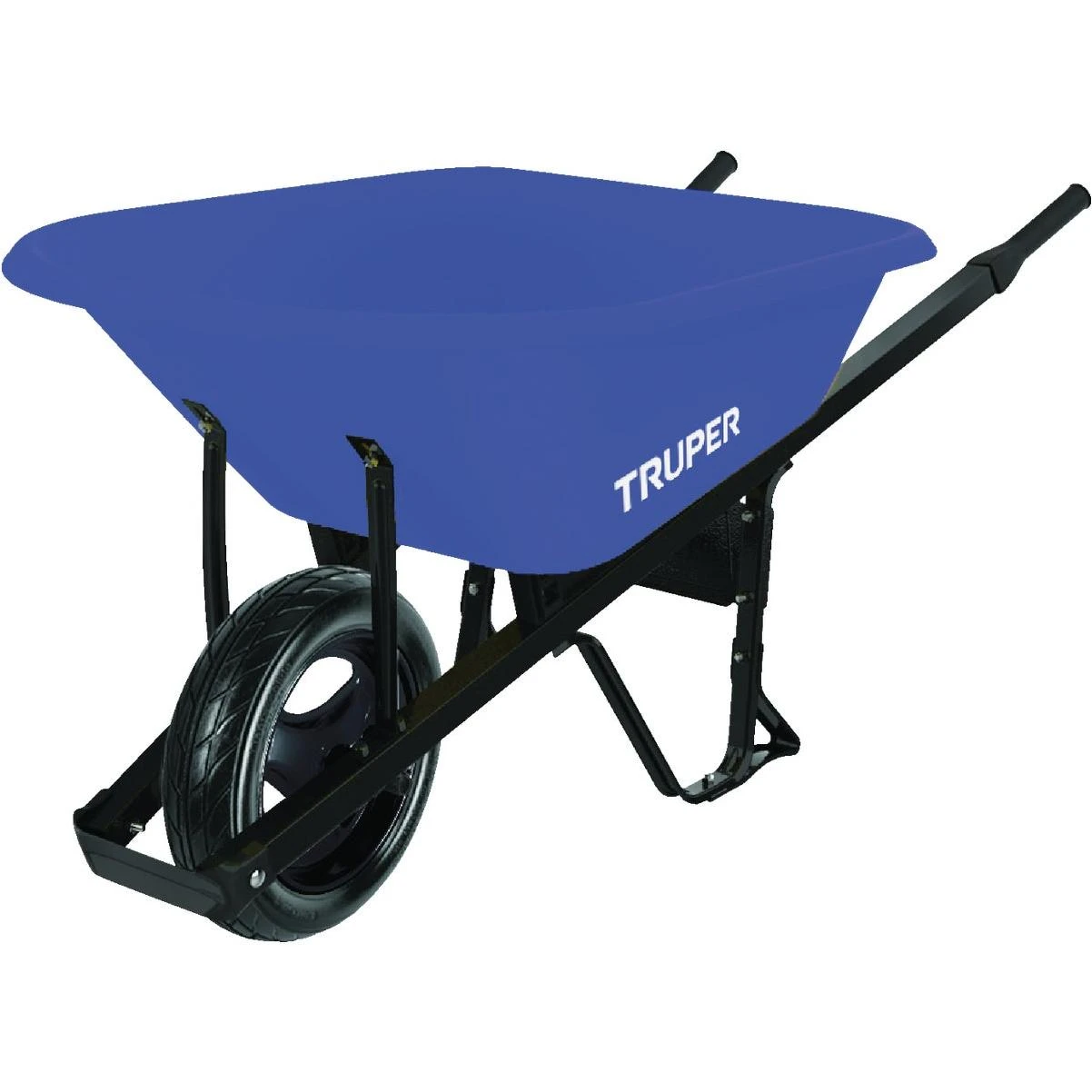 Truper 6 Cu. Ft. HDPE Tray Wheelbarrow with Steel Handles | Grass Valley