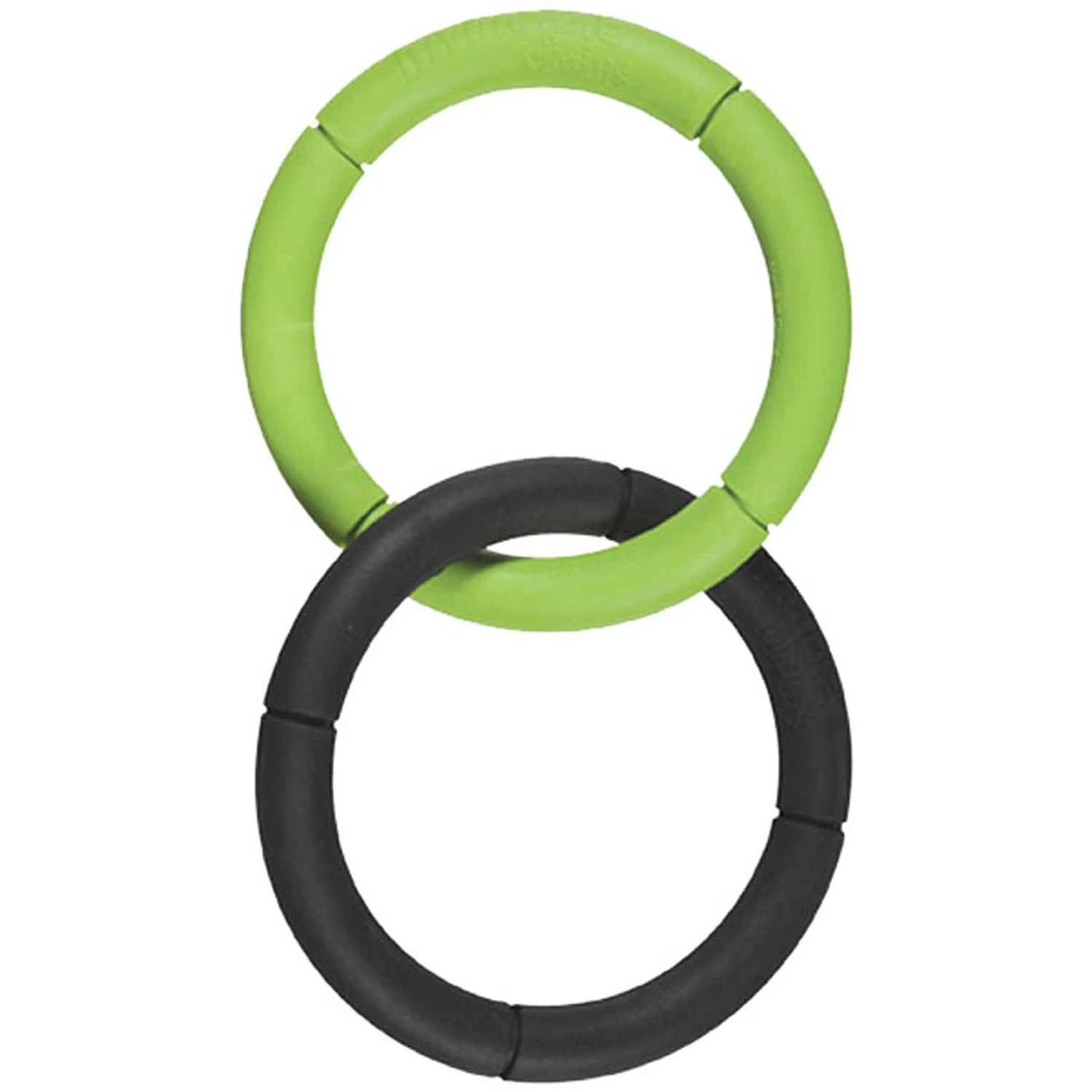 JW Pet Black/Green Invincible Double Chain Links Rubber Tug Toy Large ...