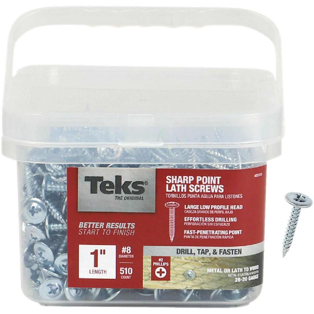 Teks #8 x 1 In. Modified Truss Head Sharp Point Lath Screw (510 Ct.) | Elitsac, Inc.
