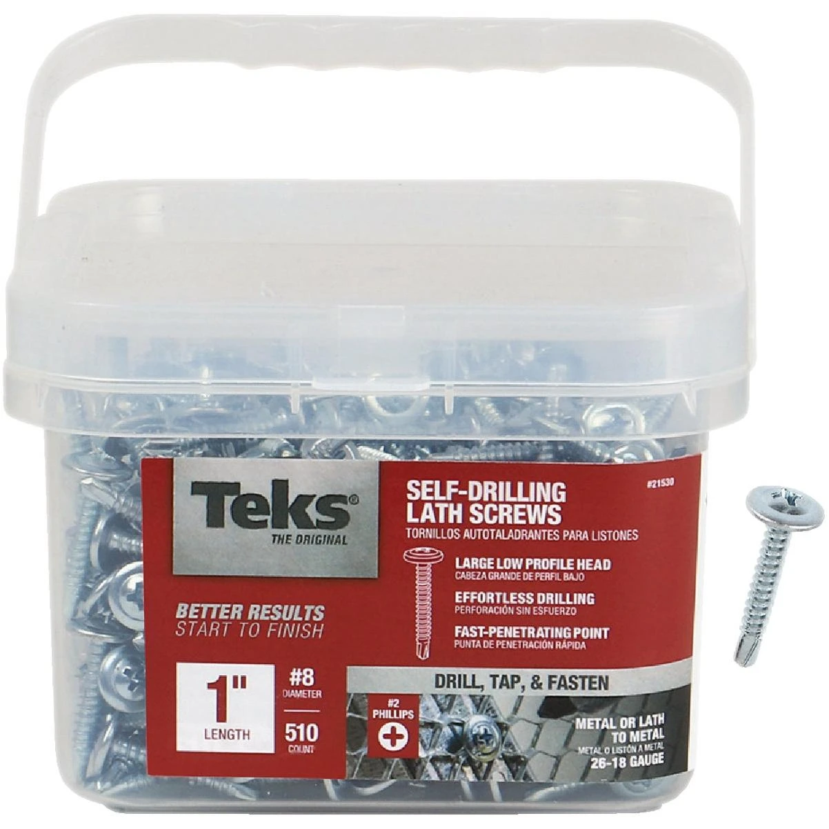Teks #8 x 1 In. Modified Truss Head Drill Point Lath Screw (510 Ct ...