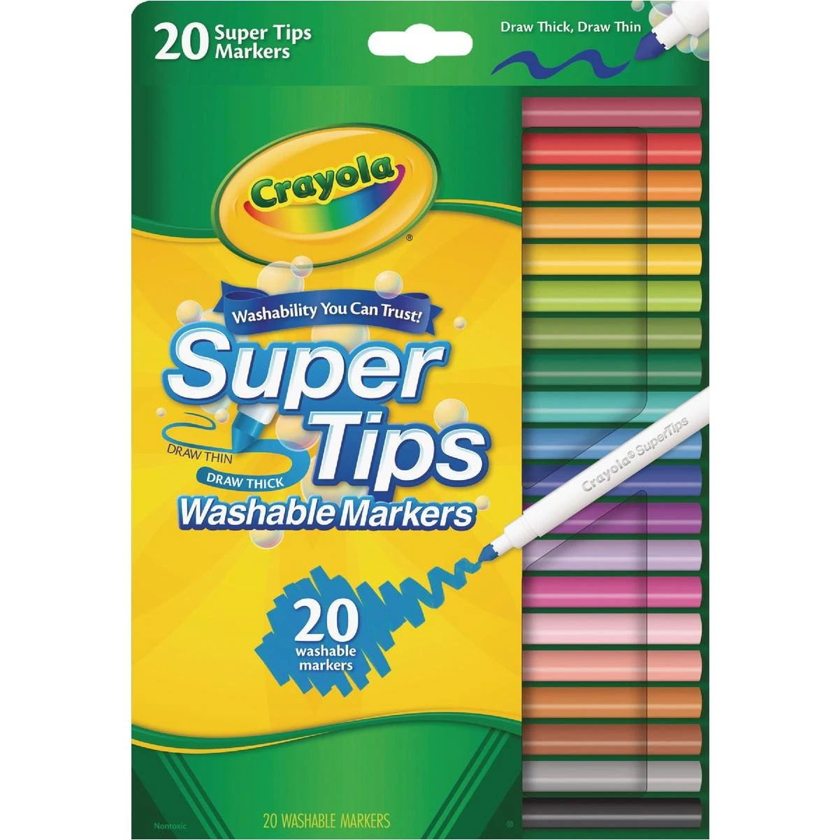 Crayola Assorted Color Super Tips Washable Markers (20-Count) | Elitsac ...