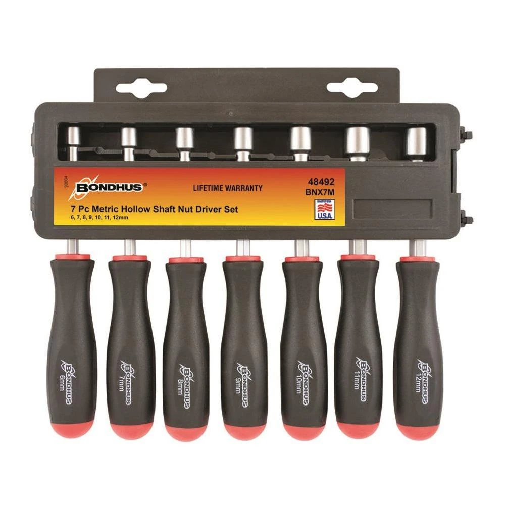 Bondhus Metric Hollow Shaft Nut Driver Set (7-Piece) | Shamrock Supply