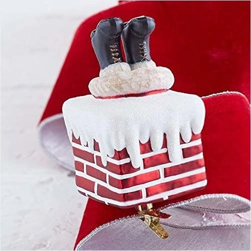 RAZ IMPORTS INC. RAZ Imports 5" Santa Stuck in Chimney Christmas Tree ...