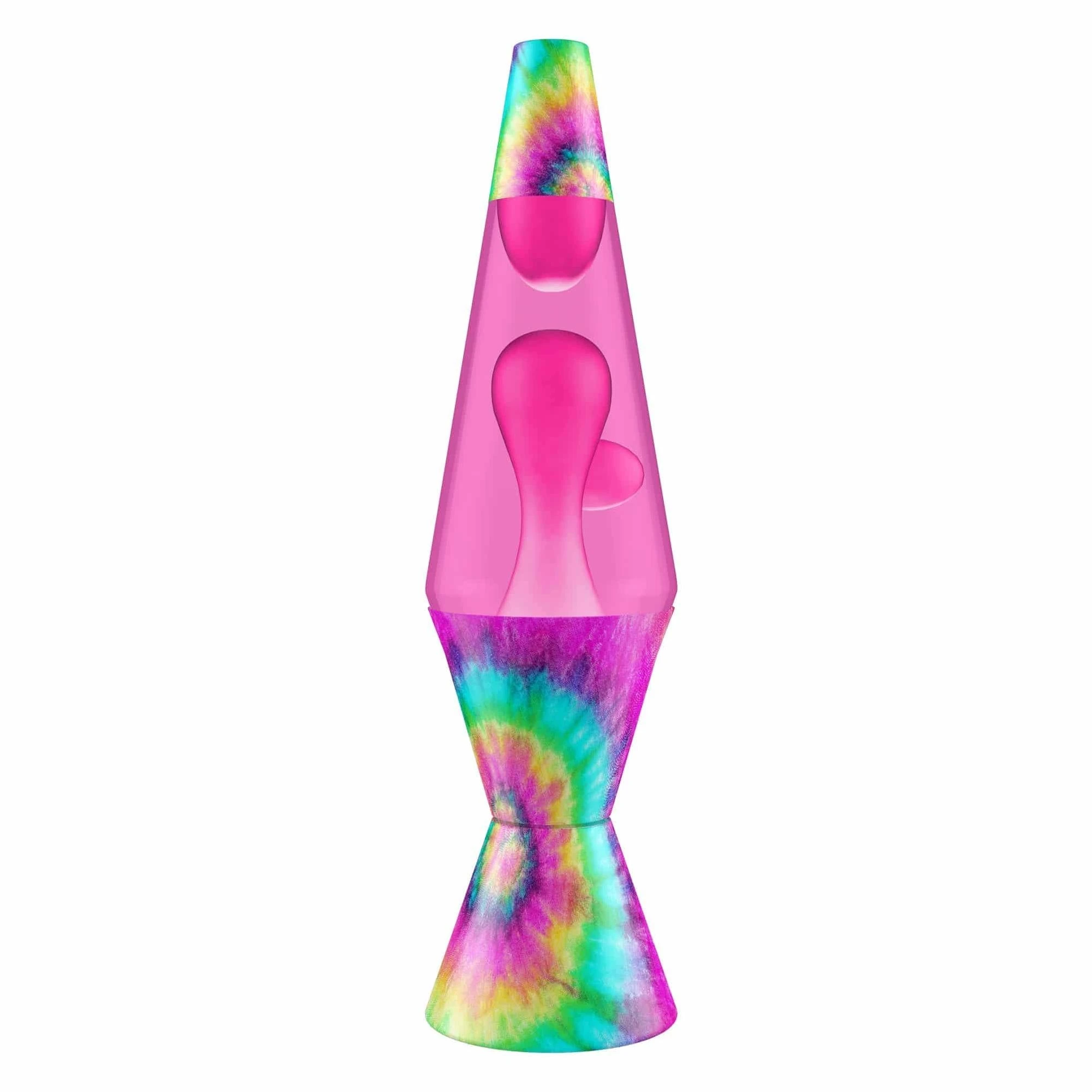 Pink and Tie Dye Spiral Lava® Lamp | 14.5" Inches Tall | Aluminum Base ...