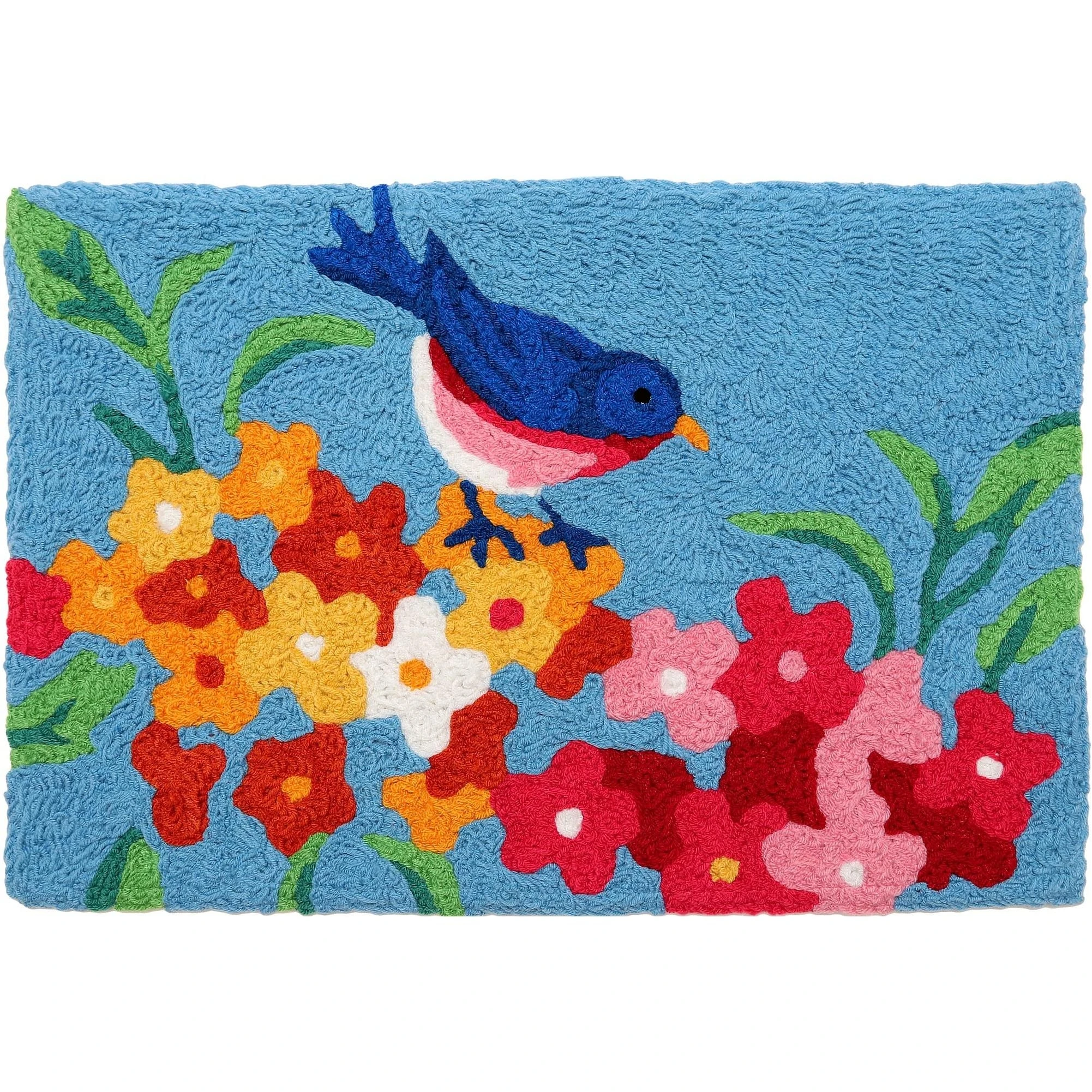 HOME COMFORT INC Jellybean Little Blue Bird Accent Washable Rug 20" x ...