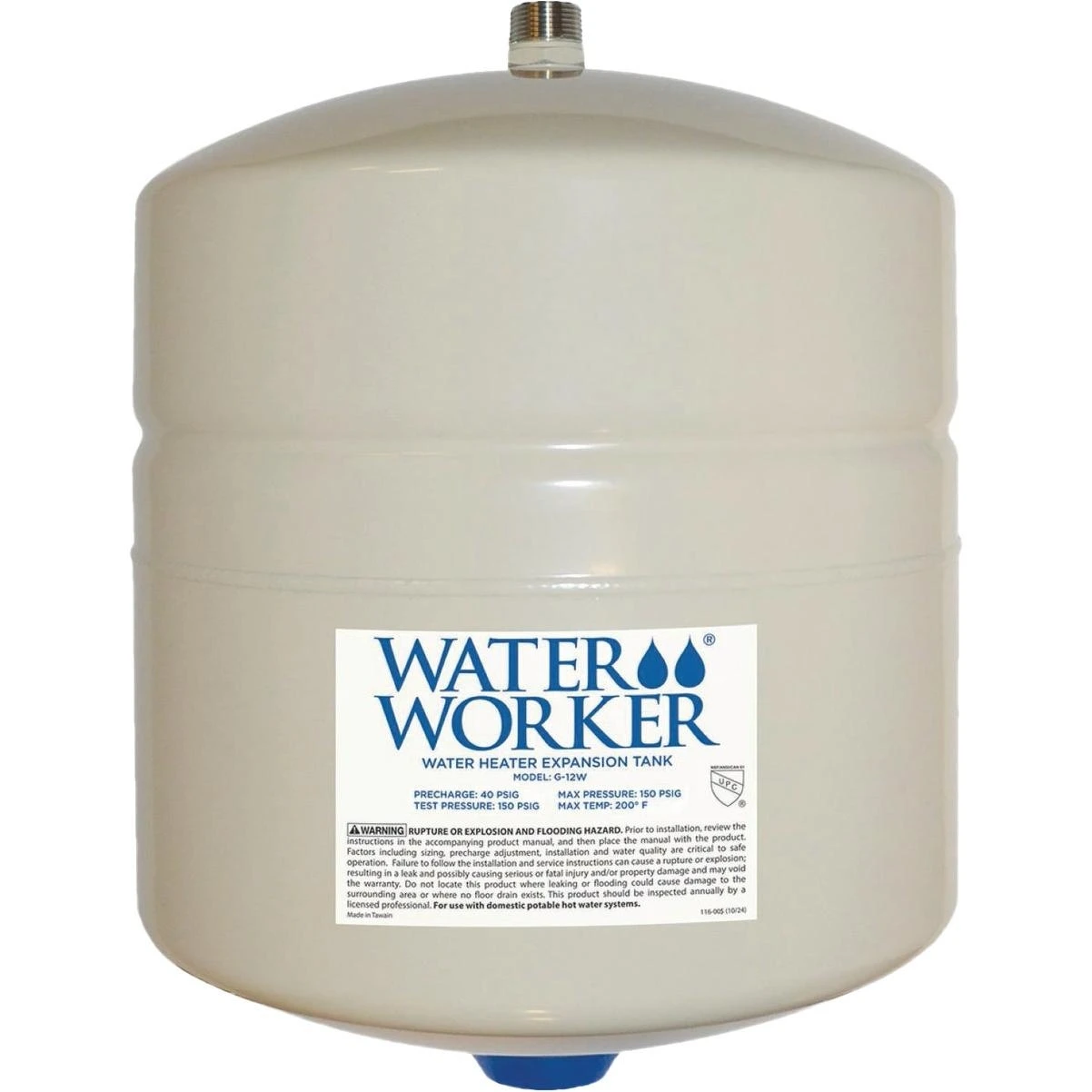 Water Worker 4.4 Gal. Expansion Tank | Elitsac, Inc.